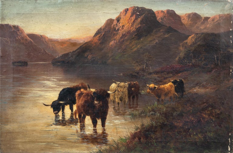 Unknown - Late 19th century English landscape painting - Herd of ...