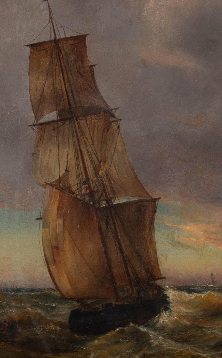 Unknown - Late 19th Century Oil - Brig at Sea at 1stDibs
