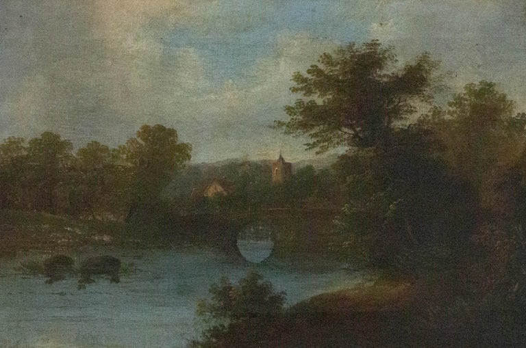 Unknown - Late 19th Century Oil - Country River Scene For Sale at 1stDibs