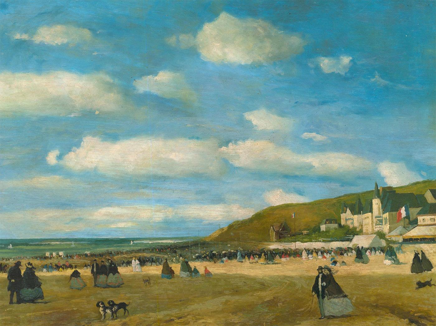 Unknown - Manner of Eugène Boudin (1824-1898) - Oil, Normandy Crowds at ...