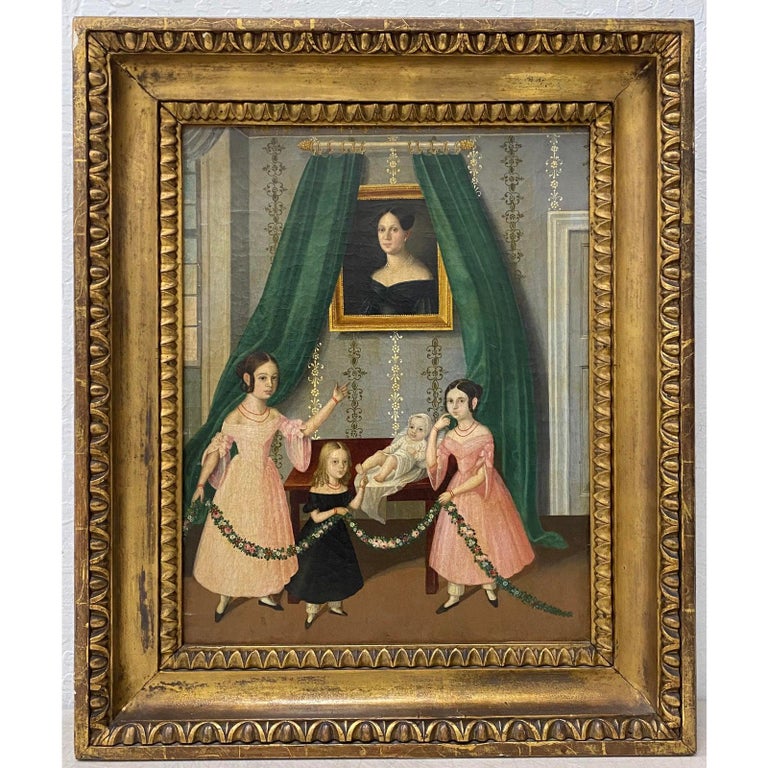 Unknown - Mid 19th Century Family Oil Portrait C.1840 For Sale at 1stDibs