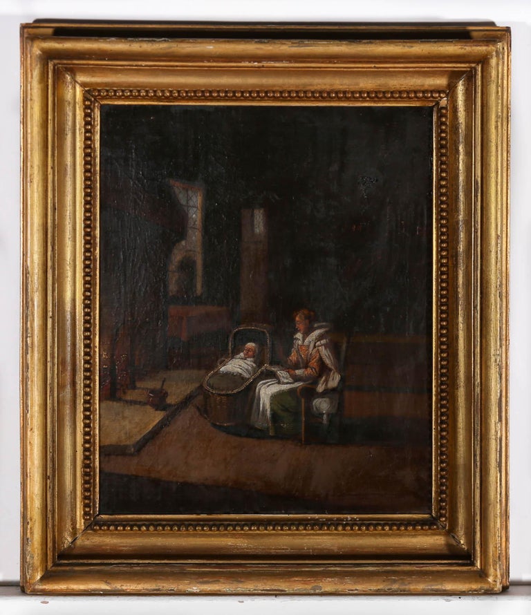 Unknown - Mid 19th Century Oil - A Bedtime Story For Sale at 1stDibs