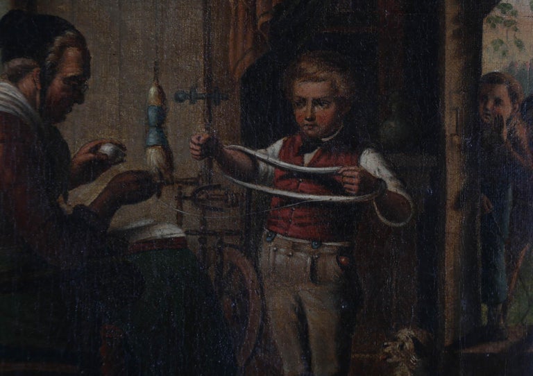 Unknown - Mid 19th Century Oil - A Begrudging Helping Hand For Sale at ...