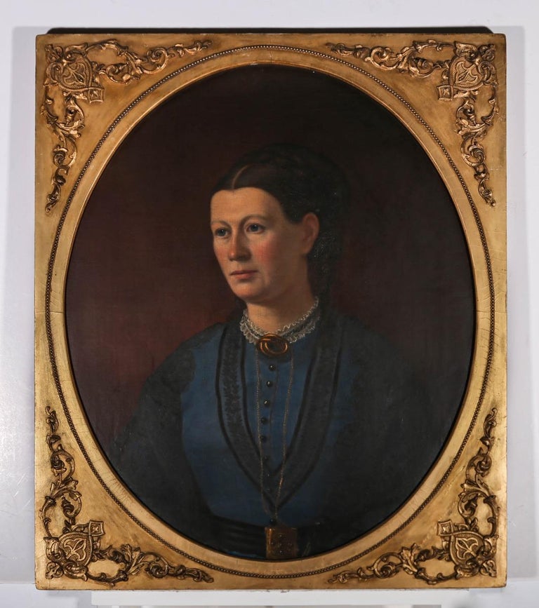 Unknown - Mid 19th Century Oil - Portrait Of Sarah Addy at 1stDibs