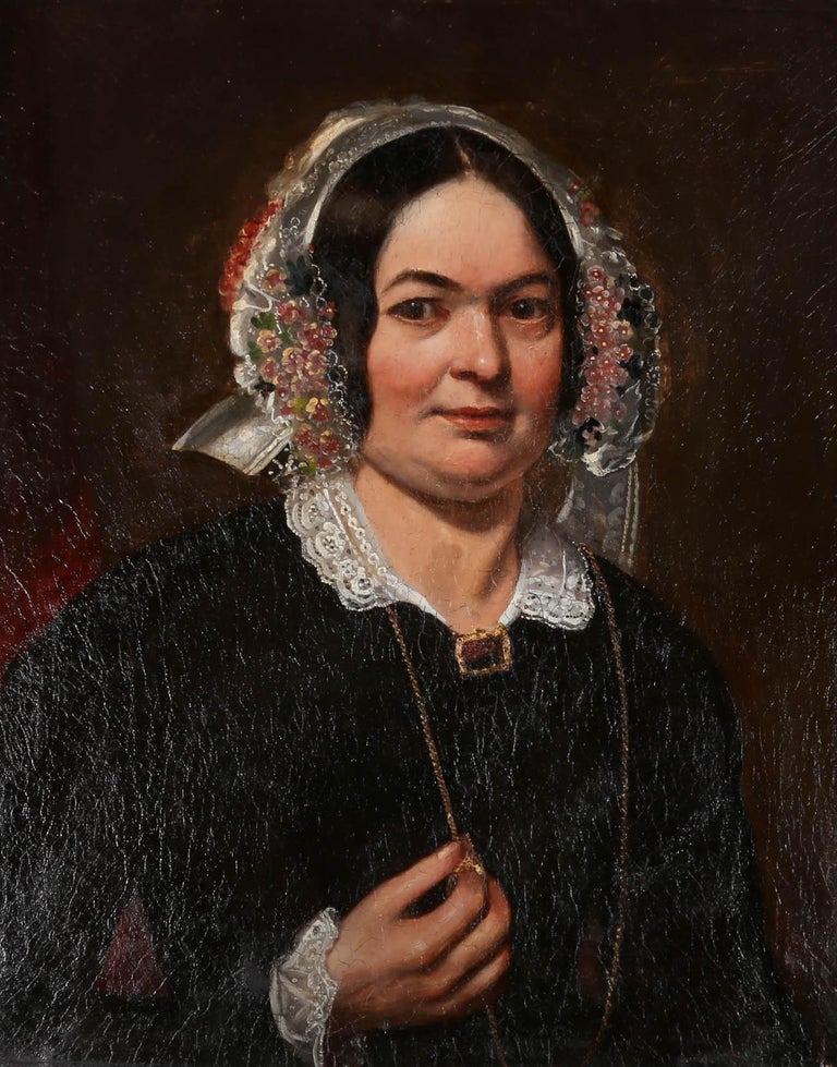 Unknown - Mid 19th Century Oil - Victorian Widow For Sale at 1stDibs