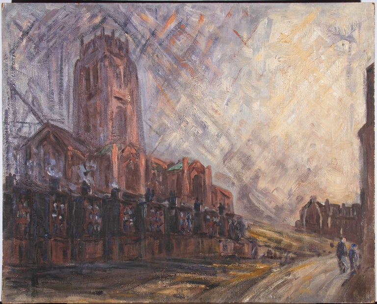 Unknown - Mid 20th Century Oil - Liverpool Anglican Cathedral For Sale ...
