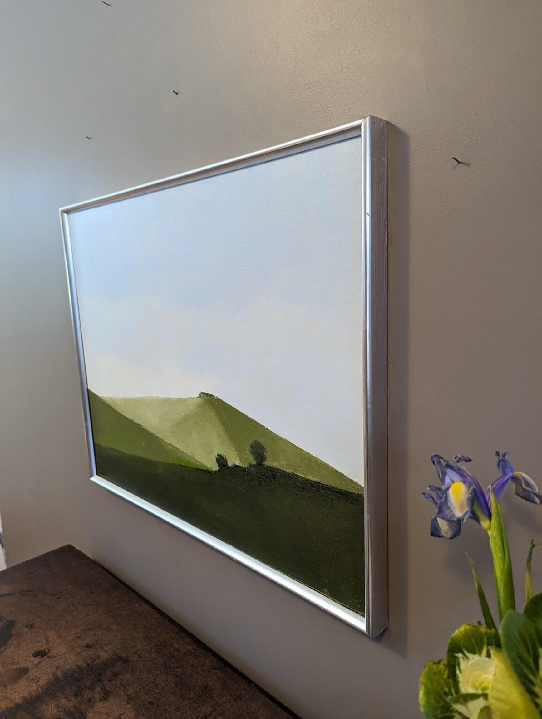 Unknown - Mid-Century Modern Minimalist Landscape Framed Oil Painting ...
