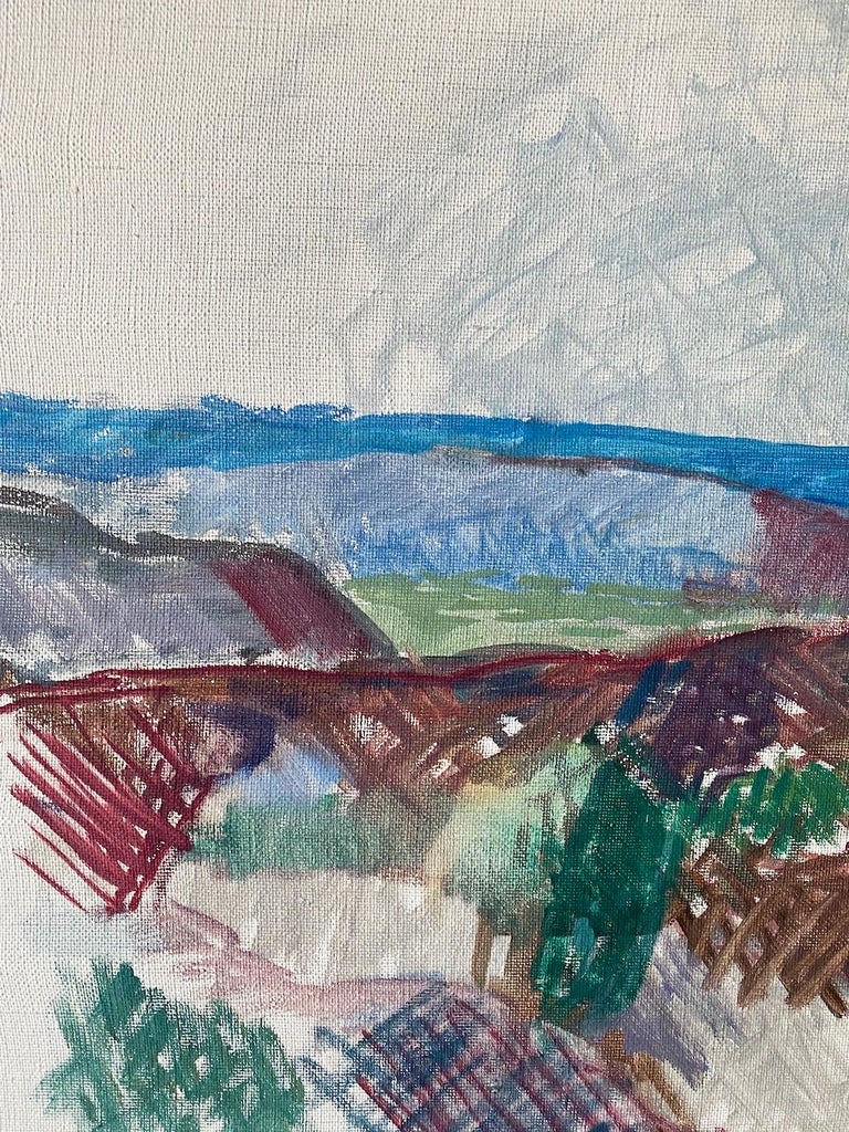 Unknown - Mid-Century Modern "Misty Window" Vintage Abstract Landscape ...