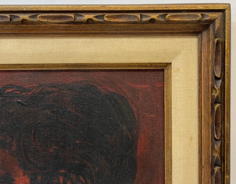 Unknown - Mid Century Modern Oil Portrait by Mercado C.1968 at 1stDibs