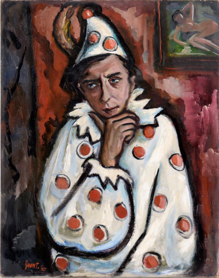 Unknown - Mid Century Modern Portrait Polka Dot Suit Clown by Joan ...