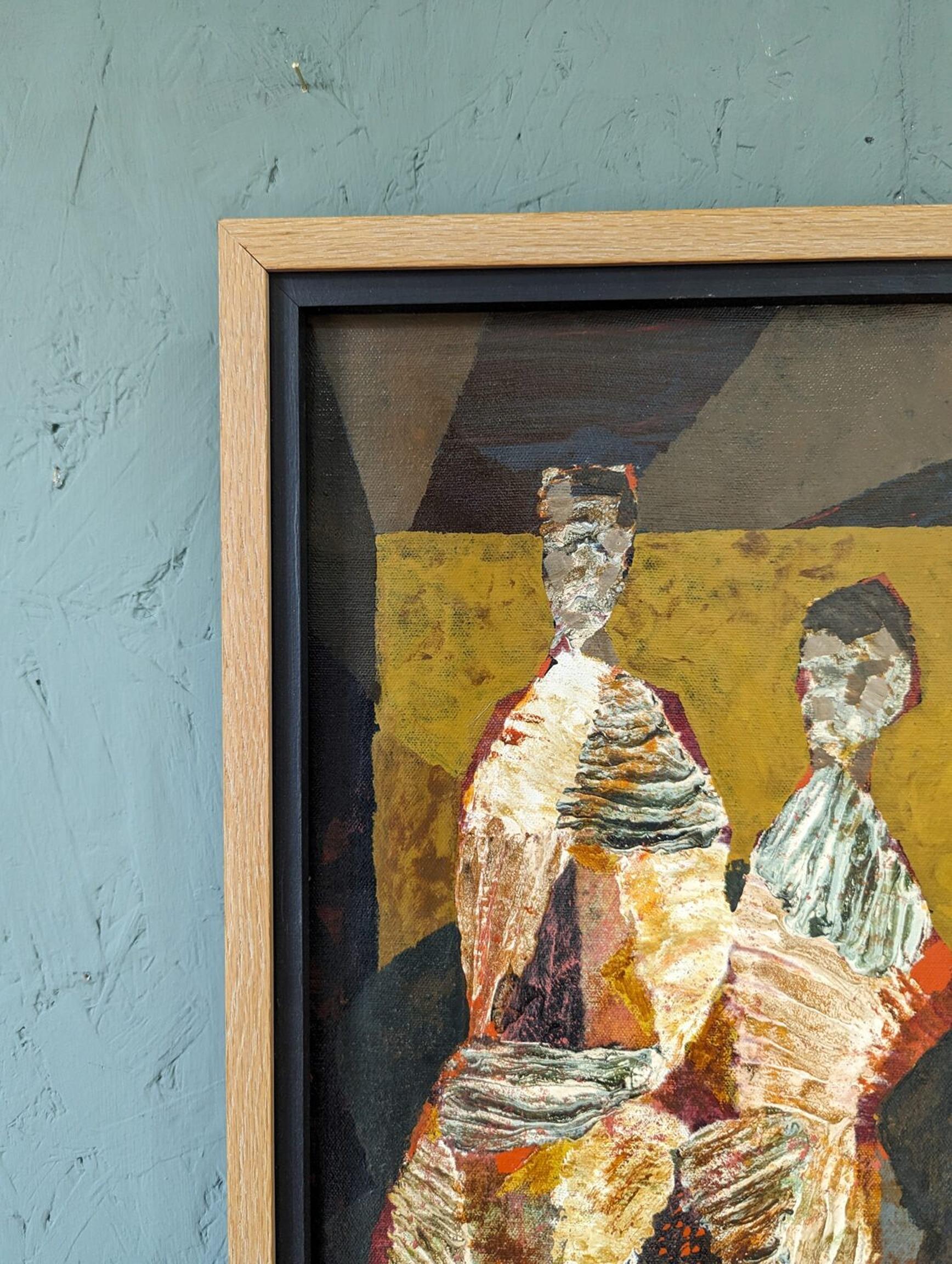 Unknown - Mid-Century Modern Swedish Abstract Framed Oil Painting ...
