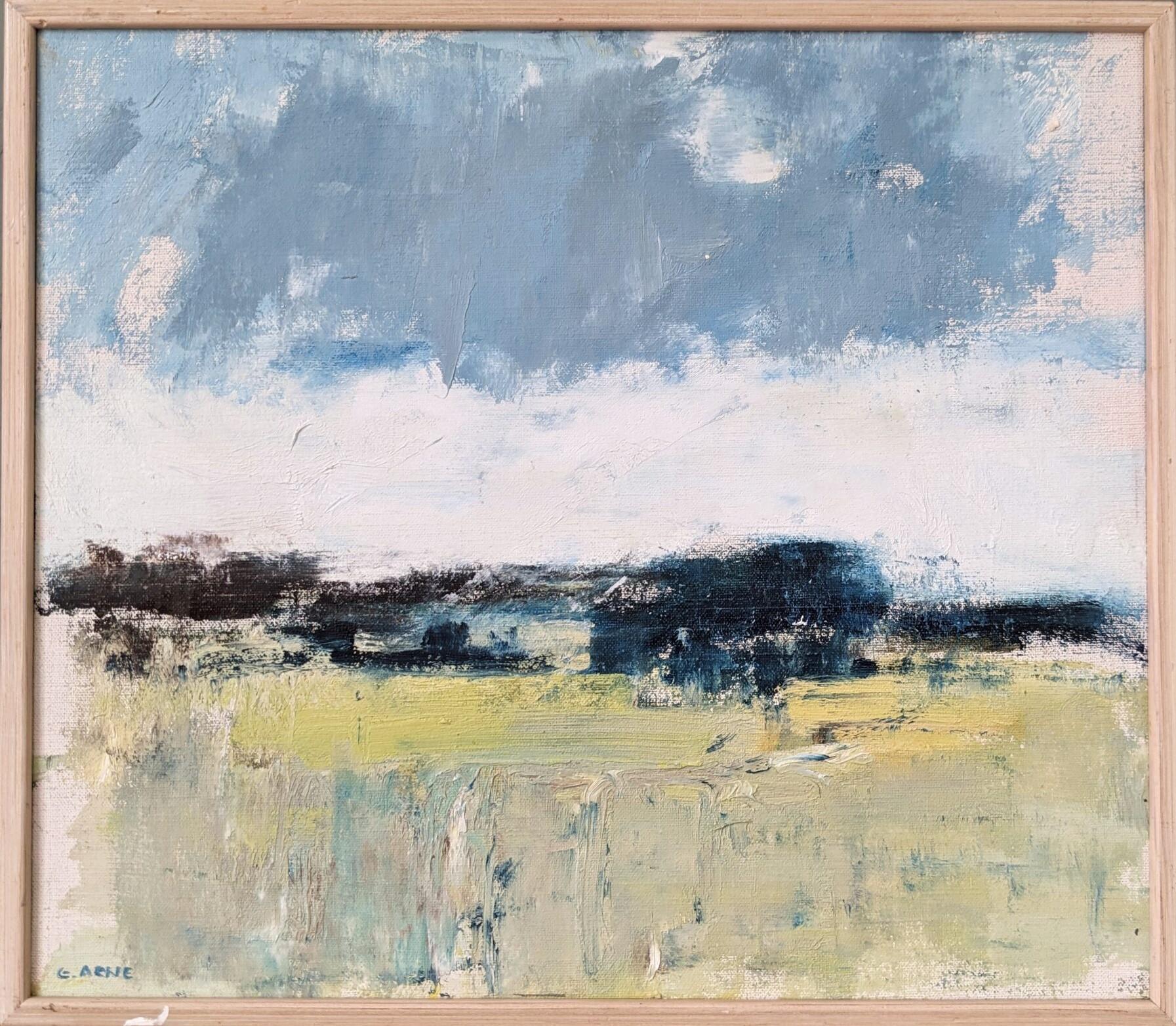 Unknown - Mid-Century Modern Swedish Abstract Landscape Oil Painting ...
