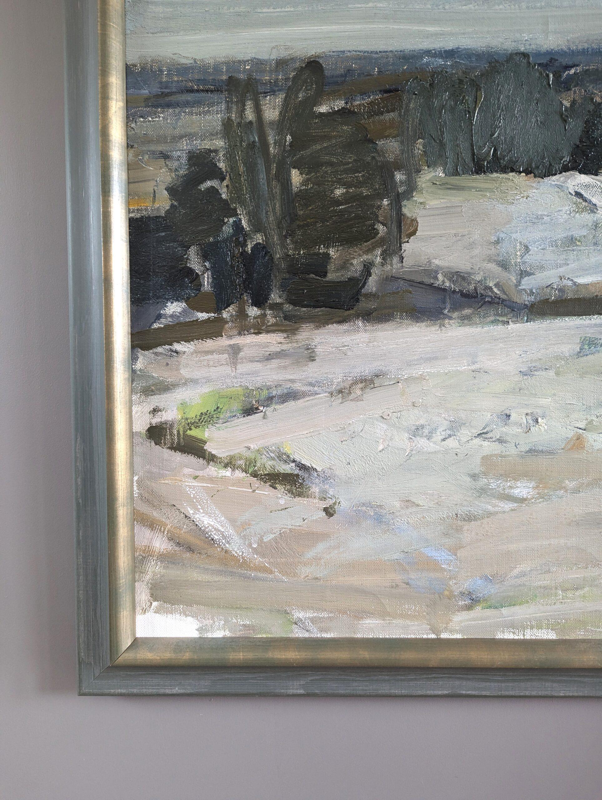 Unknown - Mid Century Modern Swedish Abstract Landscape Oil Painting ...