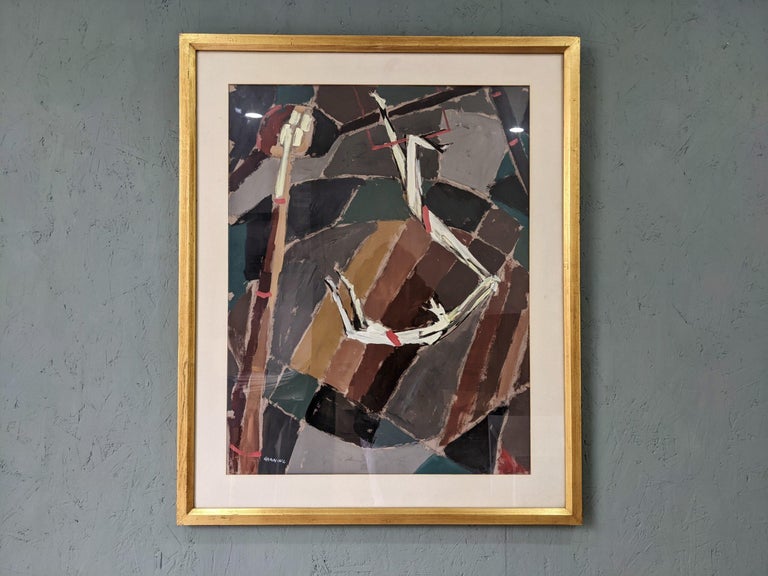 Unknown - Mid Century Modern Swedish Figurative Abstract Watercolour ...