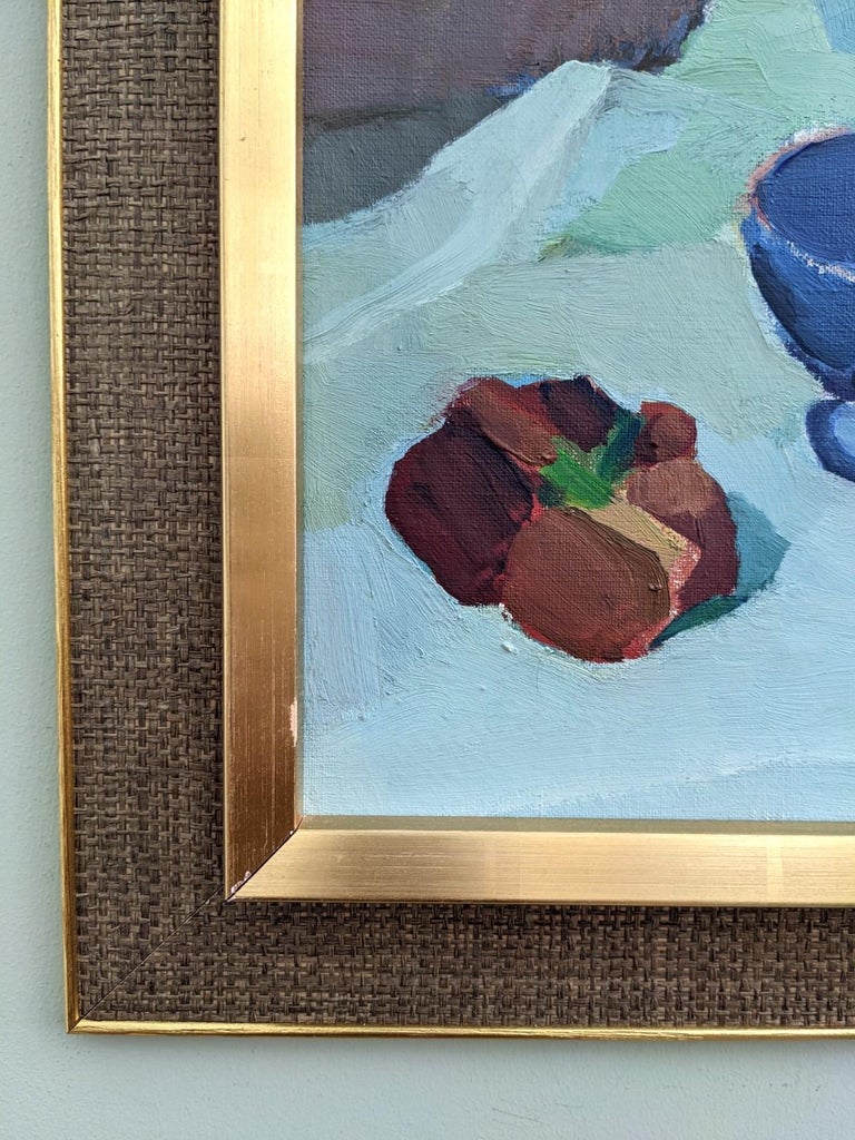 Unknown - Mid-Century Modern Swedish Oil Painting "Pots and Peppers ...