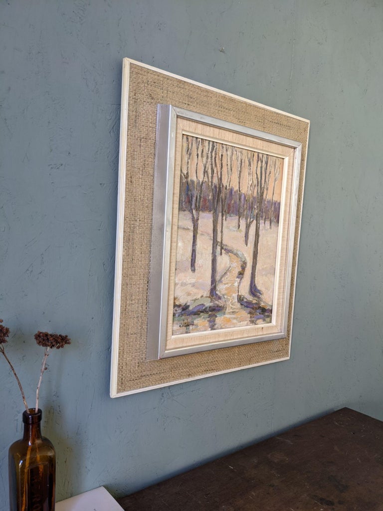 Unknown - Mid-Century Modern Swedish "Winter Forest" Vintage Landscape ...