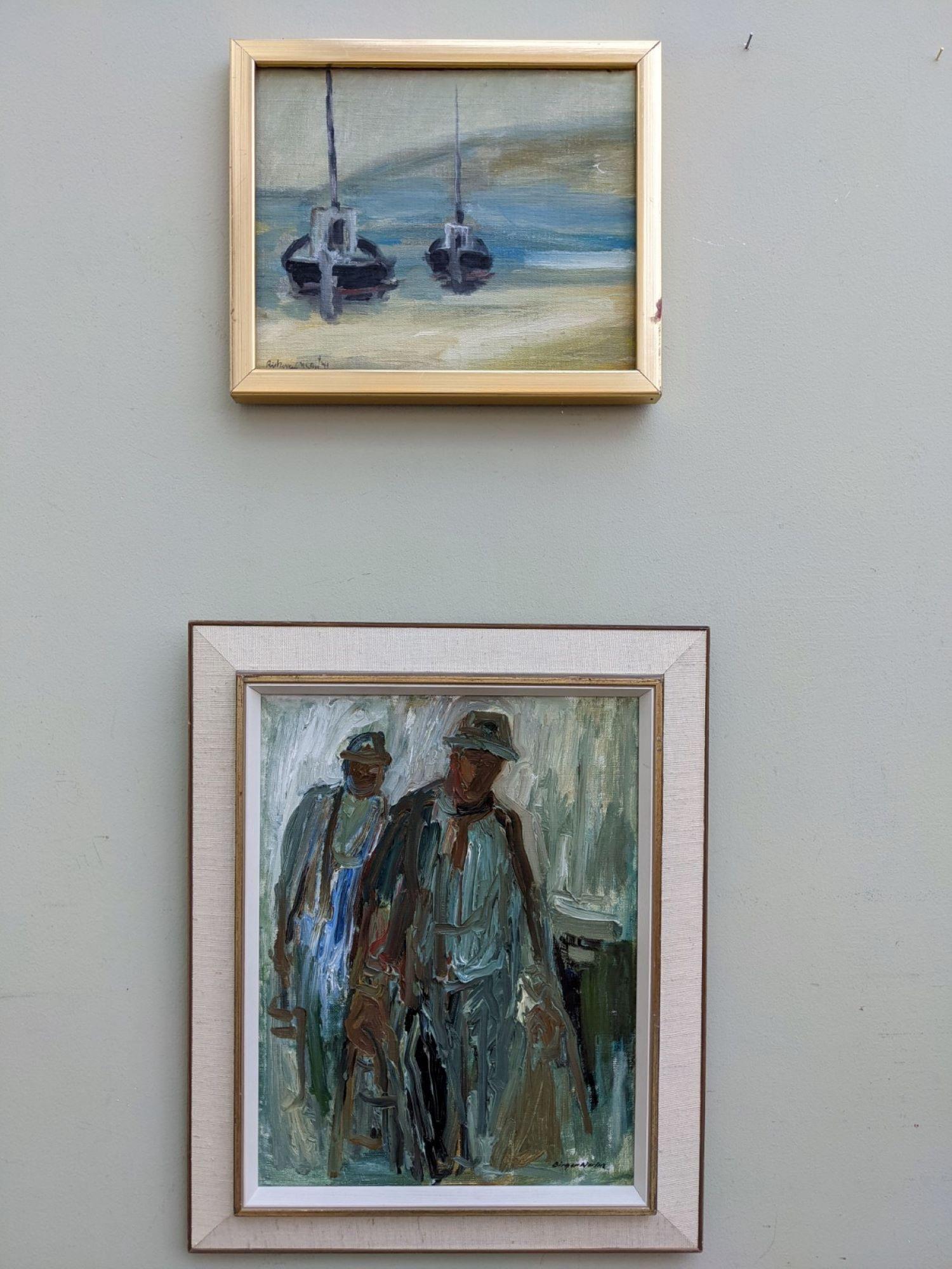 Unknown - Mid-Century Modern "Walking Past" Swedish Vintage Figurative ...