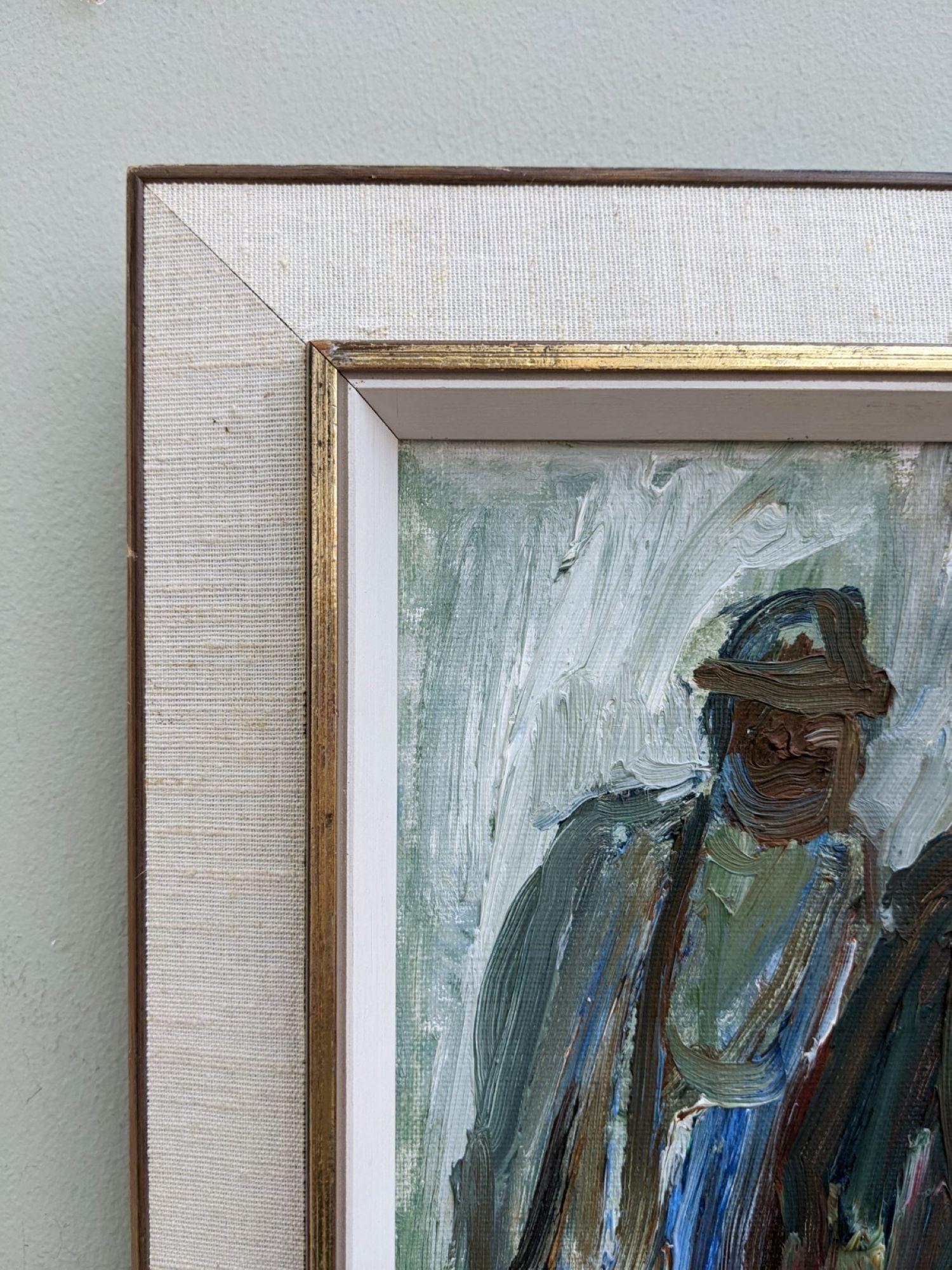 Unknown - Mid-Century Modern "Walking Past" Swedish Vintage Figurative ...