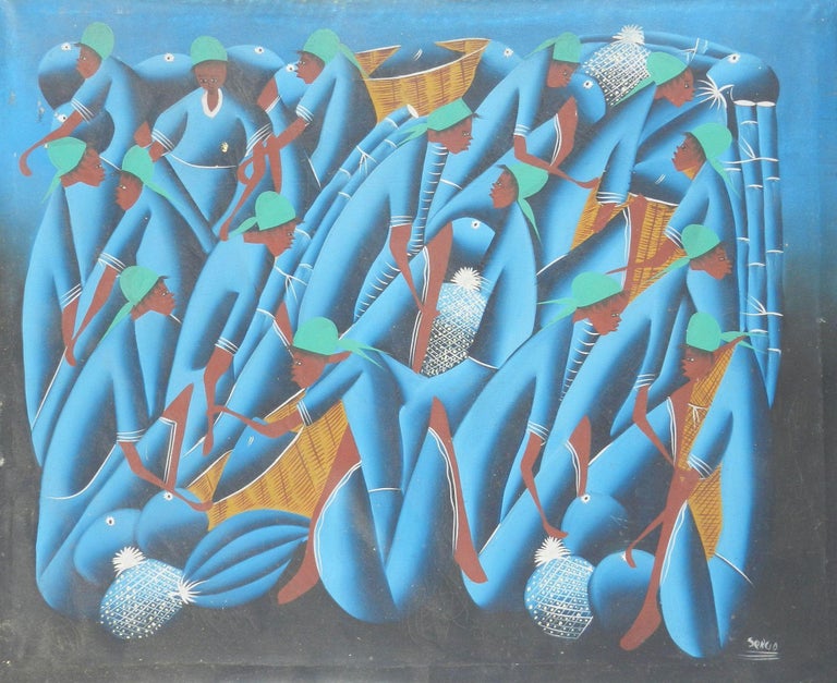 Unknown - Midcentury Painting by Sergo French African Harvest For Sale ...