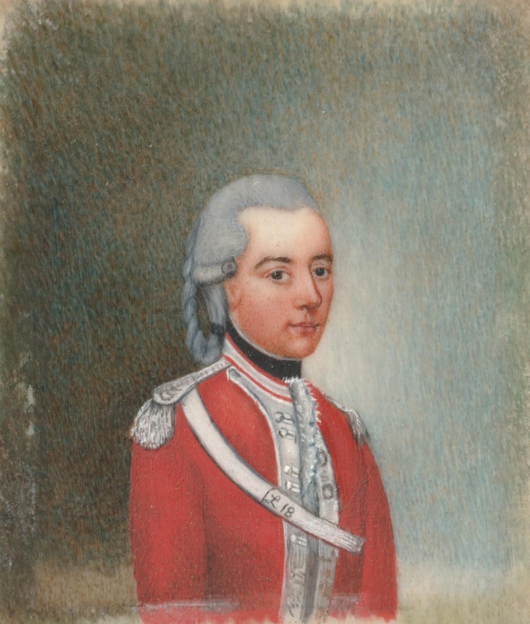 Unknown - Miniature Portrait of an Officer of the Light Dragoons at 1stDibs