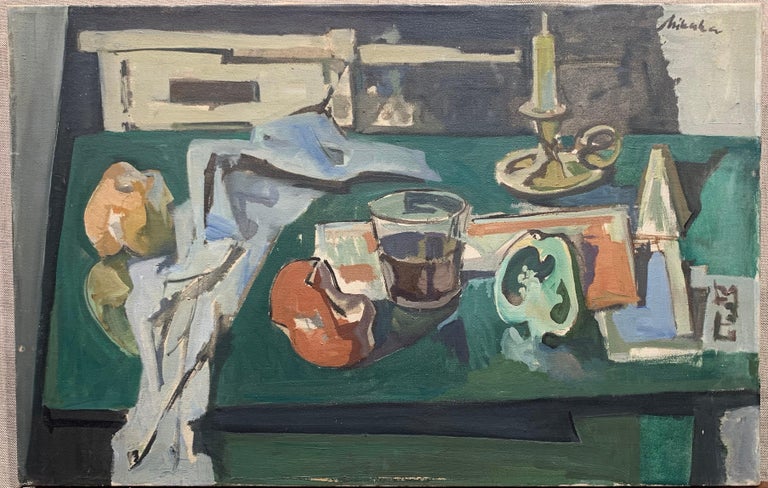 Unknown - Modernist tabletop Still Life painting For Sale at 1stDibs