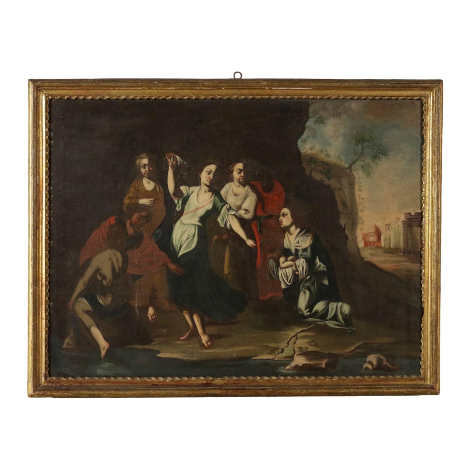 Unknown - Moses Saved by the Water Restored and Relined 17th-18th ...