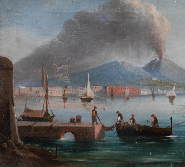 Unknown - Mount Vesuvius From The Bay Of Naples, 19th Century For Sale ...