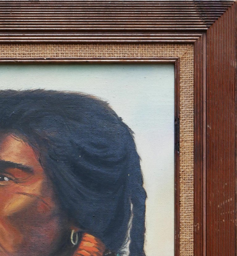 Unknown - Naturalistic Neutral Toned Portrait Bust of a Native American ...