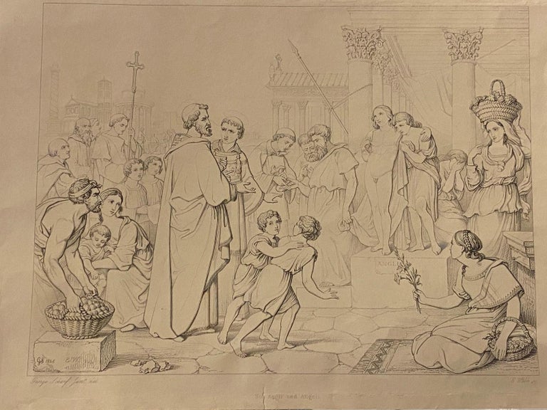Unknown - Non Angli sed Angeli - Original Lithograph after G. Scharf ...