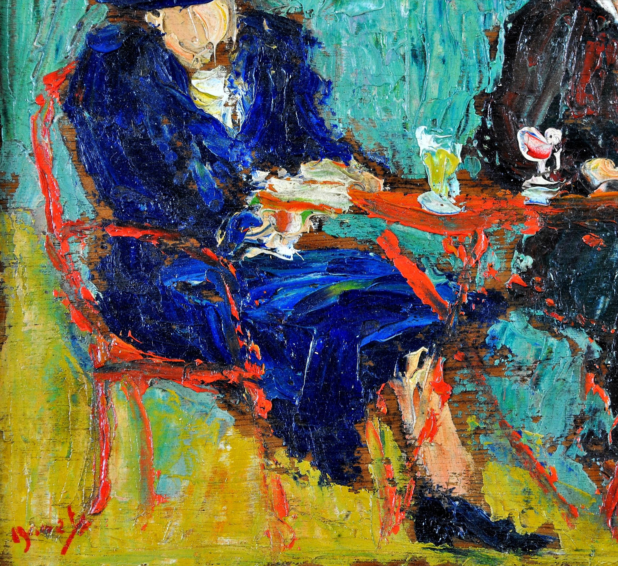 Unknown - Cafe Terrace - Mid 20th Century French Post Impressionist Oil ...