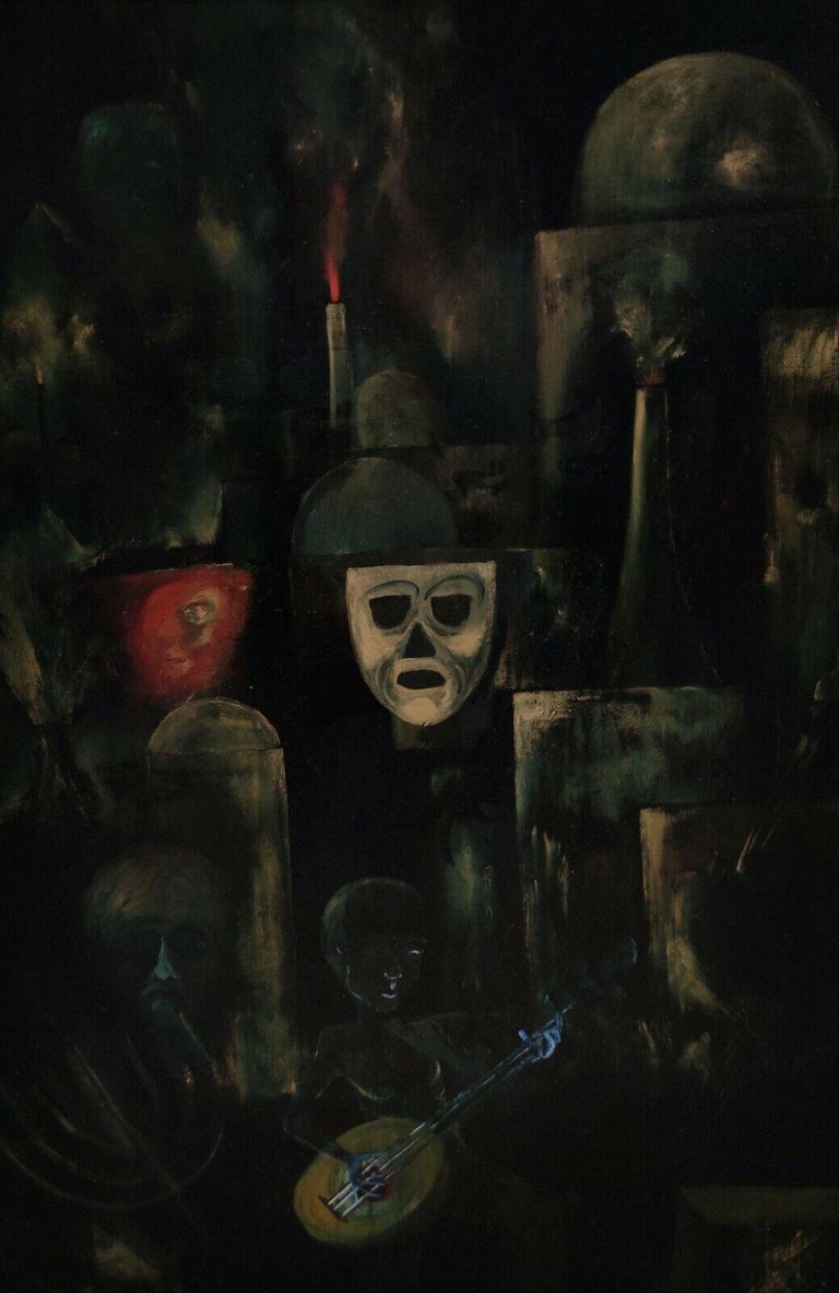 Unknown - Painting fantasy representation mask carnival For Sale at 1stDibs