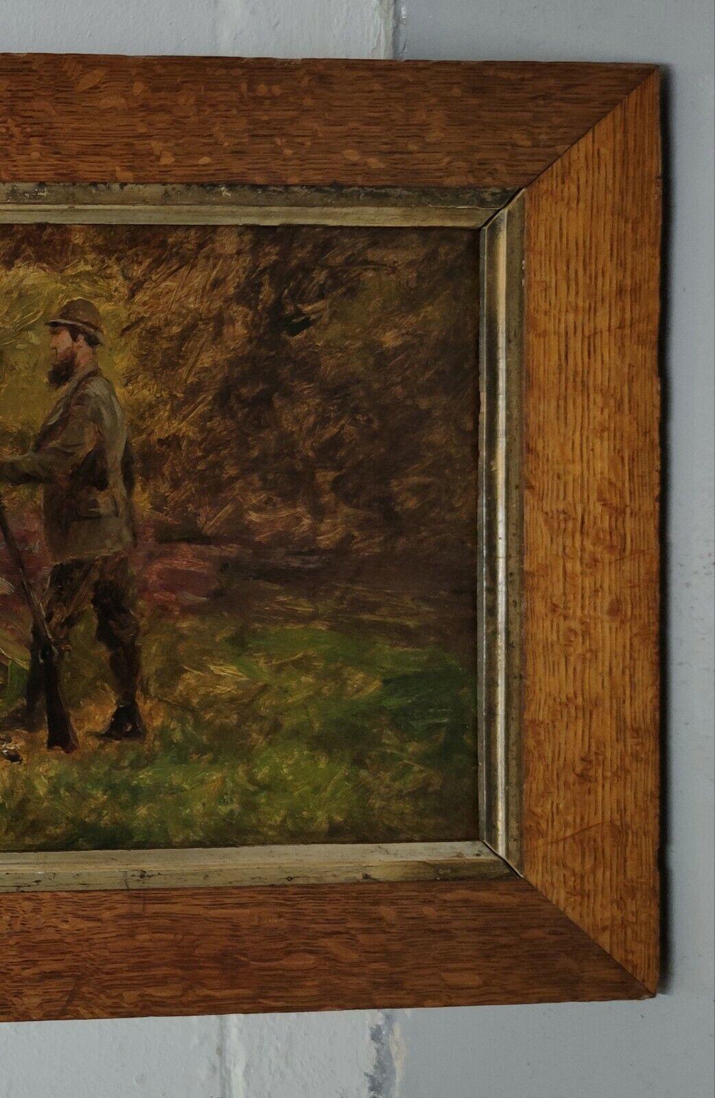 Unknown - Painting Signed Hunter Deer Dated 1876 For Sale at 1stDibs