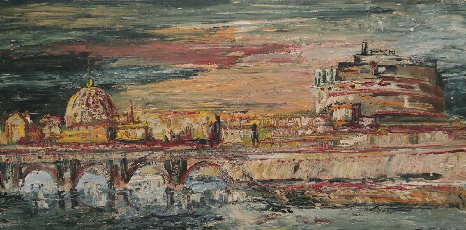 Unknown - Painting Signed Rome Engelsburg St. Peter's Basilica B Bömke ...