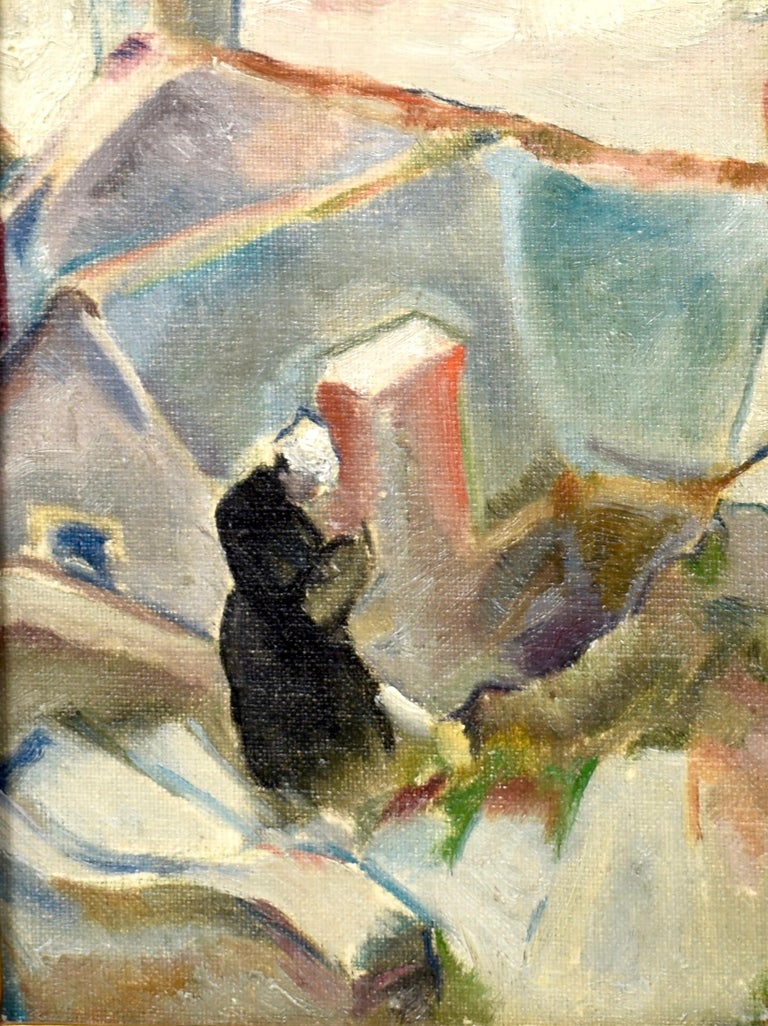 Unknown - Paris Modern Cubist Abstracted Harbor View Original Antique ...