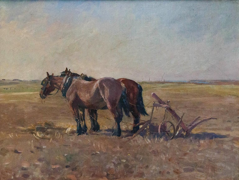 Unknown - Ploughing the fields, Painting For Sale at 1stdibs