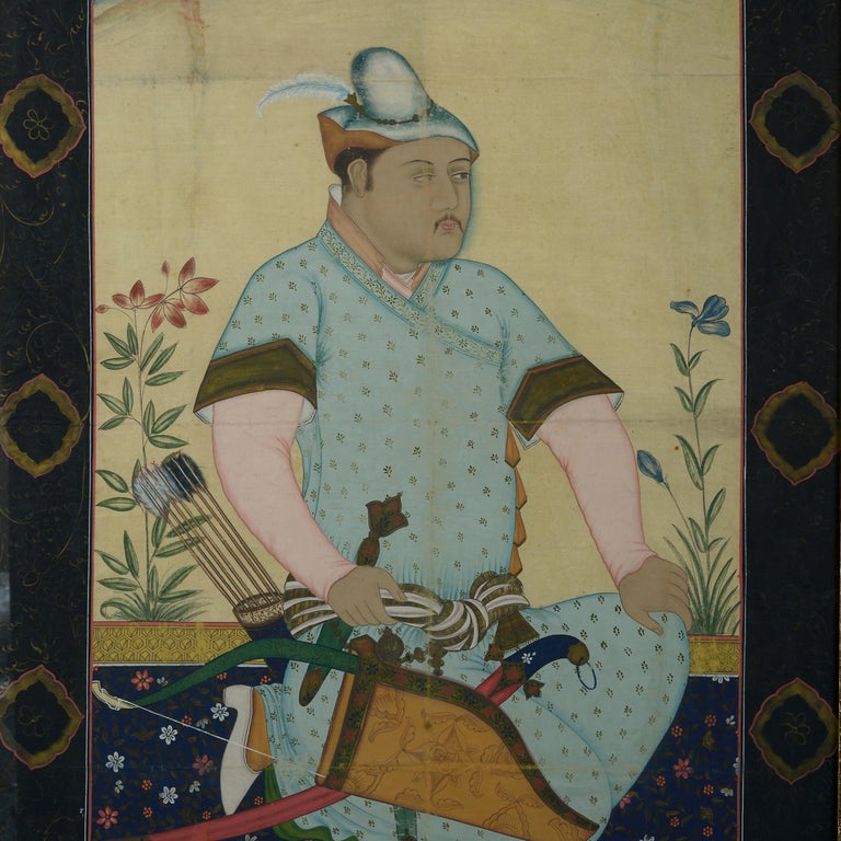 Unknown - Portrait in Gouache of an Indian Huntsman For Sale at 1stDibs