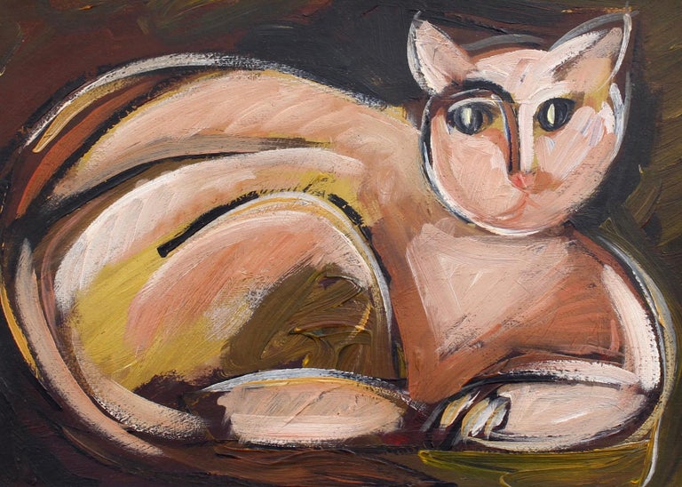 Unknown - 'Portrait of a Feline', German School For Sale at 1stDibs