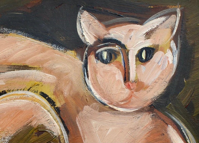 Unknown Portrait Of A Feline German School For Sale At 1stdibs