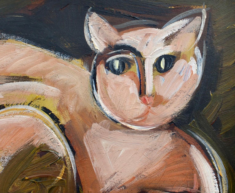 Unknown Portrait Of A Feline German School For Sale At 1stdibs