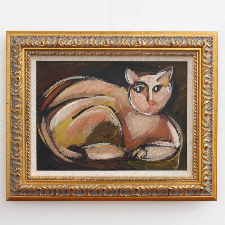 Unknown - 'Portrait of a Feline', German School For Sale at 1stDibs