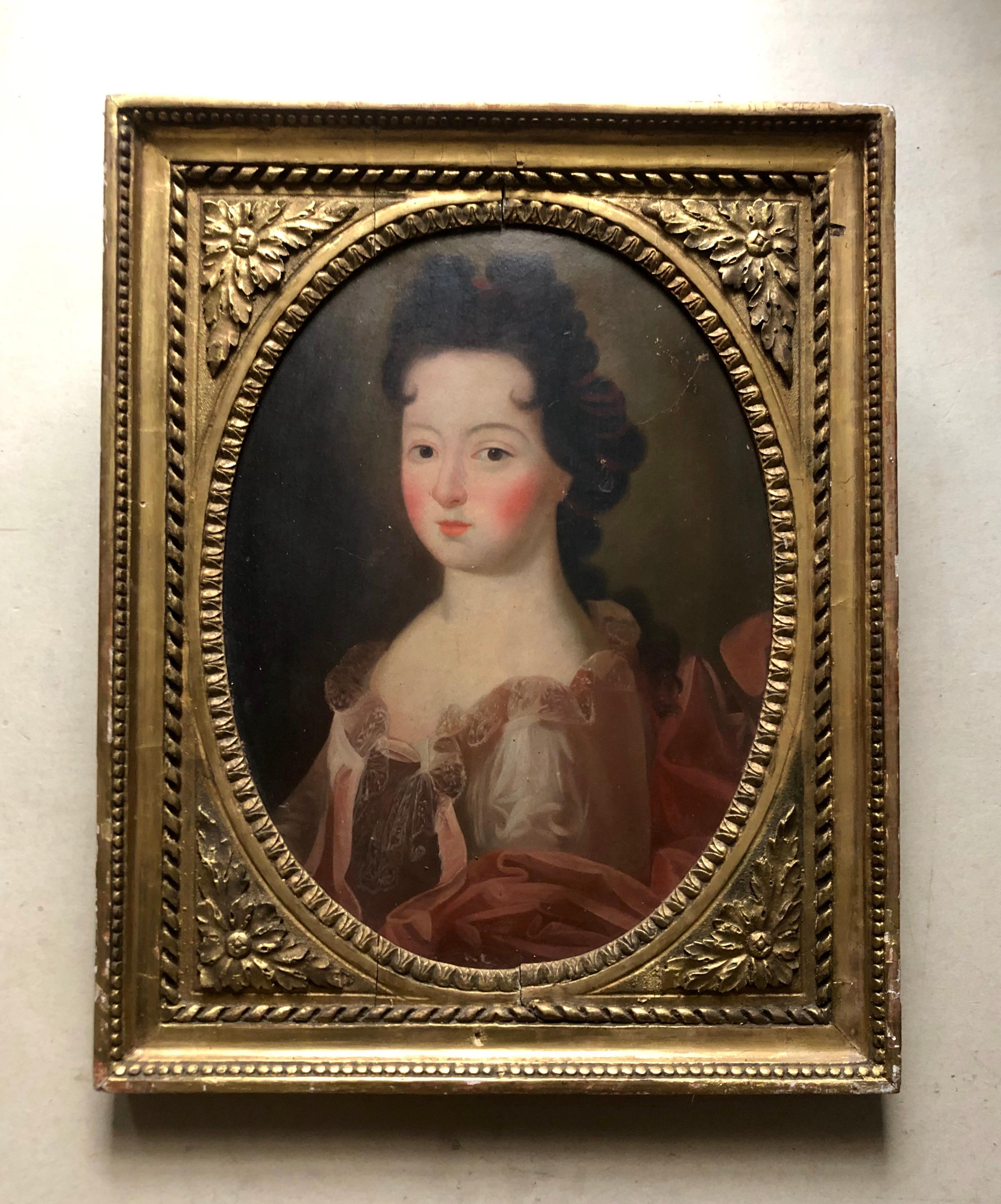 Unknown - Portrait Of A Woman, Oil On Cardboard, 18th Century For Sale ...