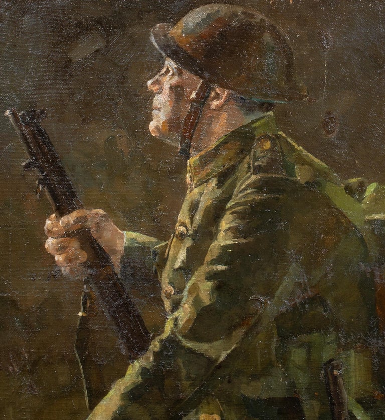 Unknown - Portrait of A World War I Soldier, circa 1915 signed S J ...