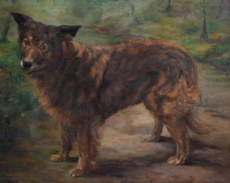 Unknown - Portrait of "Bibi", A French Sheepdog, dated 1922 by ...