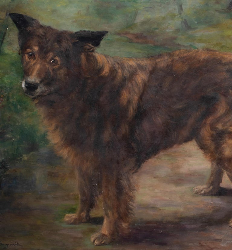 Unknown - Portrait of "Bibi", A French Sheepdog, dated 1922 by ...