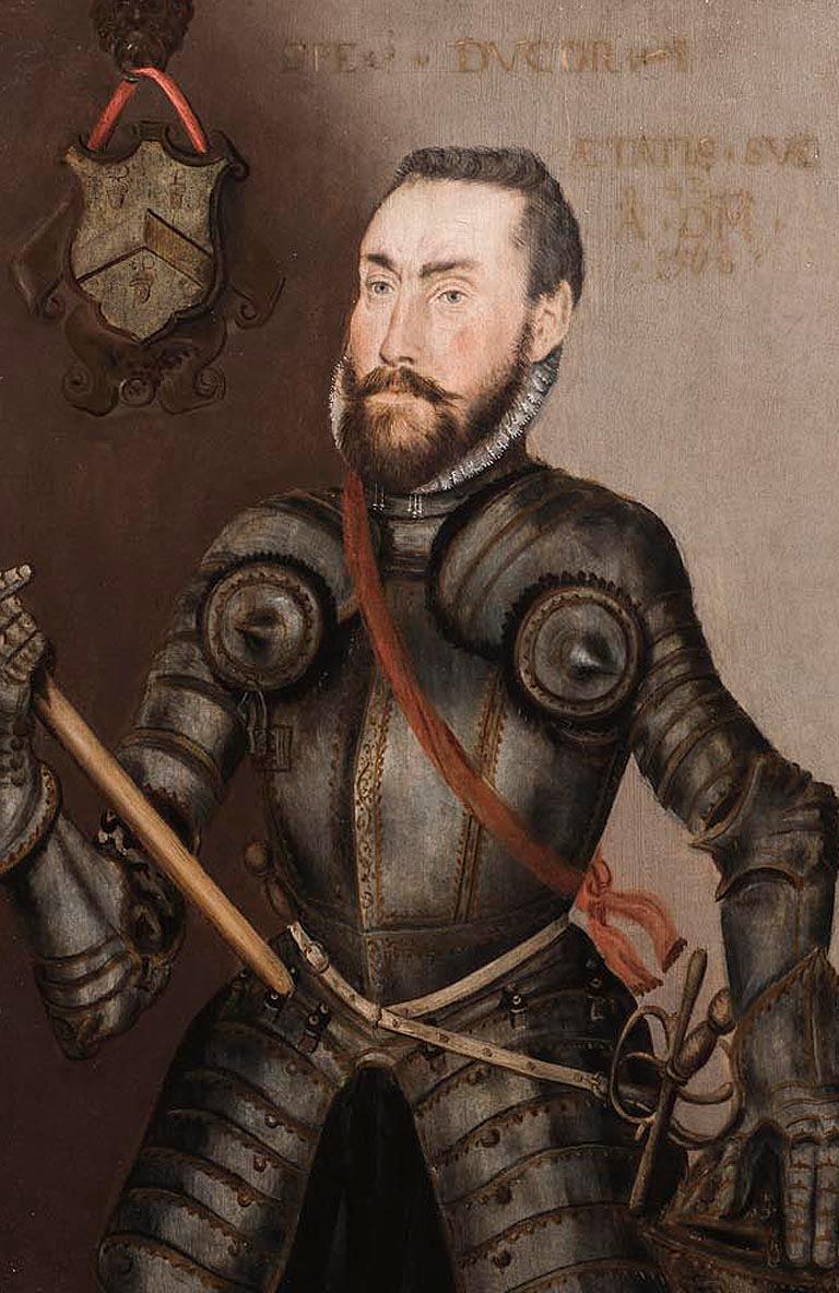 Unknown - Portrait of Captain John Hyfield - 16th Century Oil For Sale ...