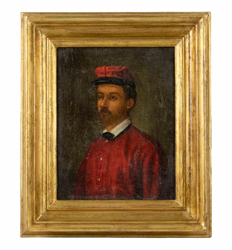 Unknown - Portrait of Garibaldinian Soldier - Oil Paint - Late 19th ...