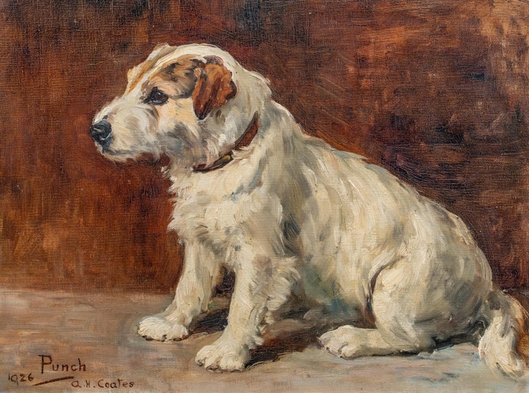 Unknown - Portrait of Punch, a terrier dog, dated 1926 by AGNES HILDA ...