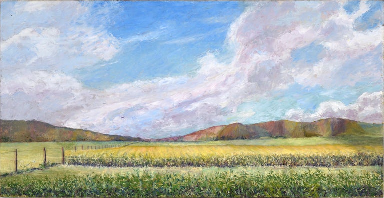 Unknown - Purple Clouds Above Cornfields on the Farm - Landscape in Oil ...