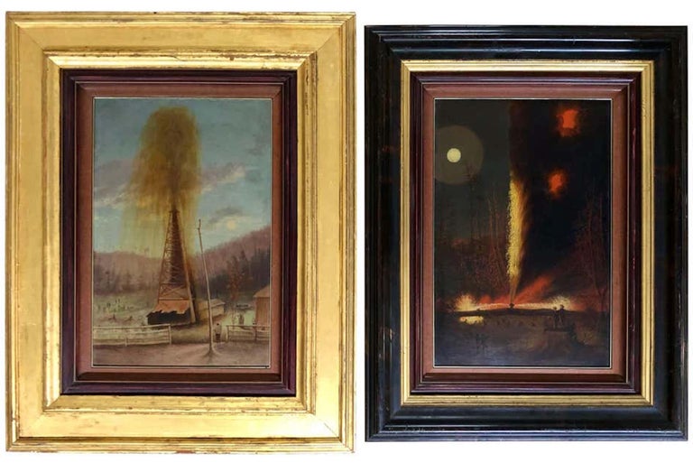 Unknown - Rare Pair of Late 19th Century Oil Well Derrick Signed ...