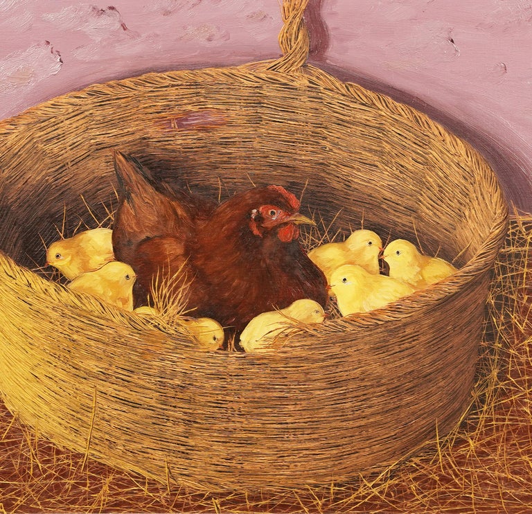 Unknown - Rare Signed American School Folk Art Outsider Chicken and ...